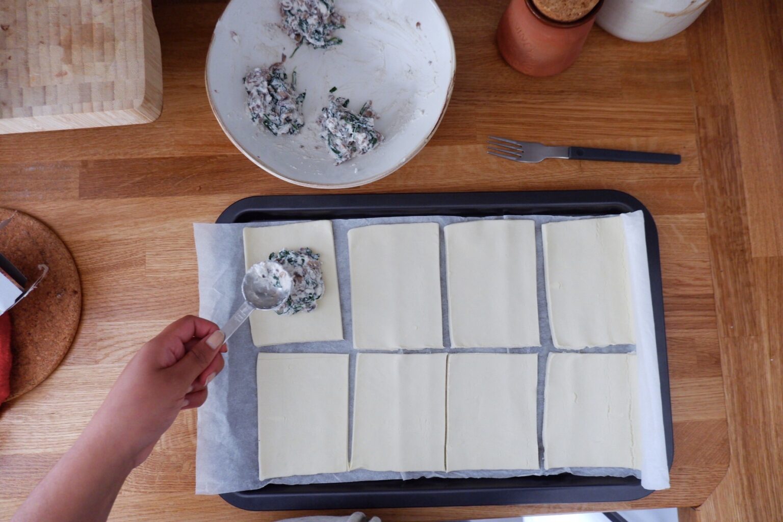 Mushroom, Spinach & Ricotta Puff Pastry | Slapdash Cooking
